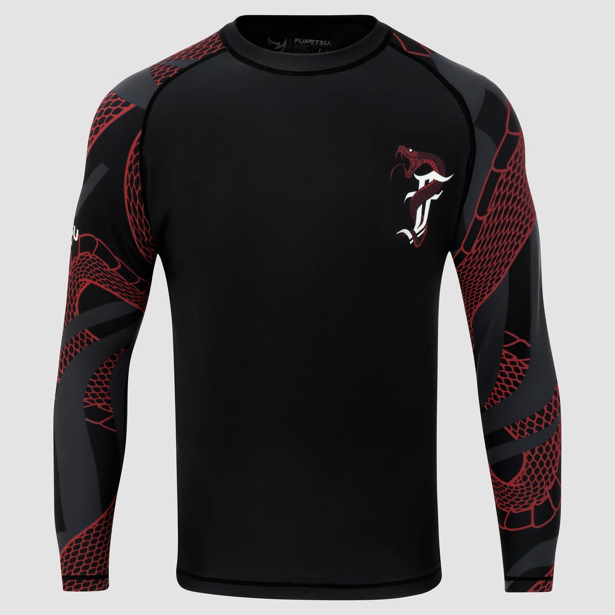 Black/Red Fumetsu Anaconda Womens Long Sleeve Rash Guard from Bytomic ...