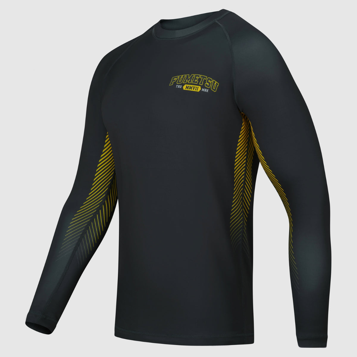 Grey Fumetsu Varsity Long Sleeve Rash Guard from Bytomic