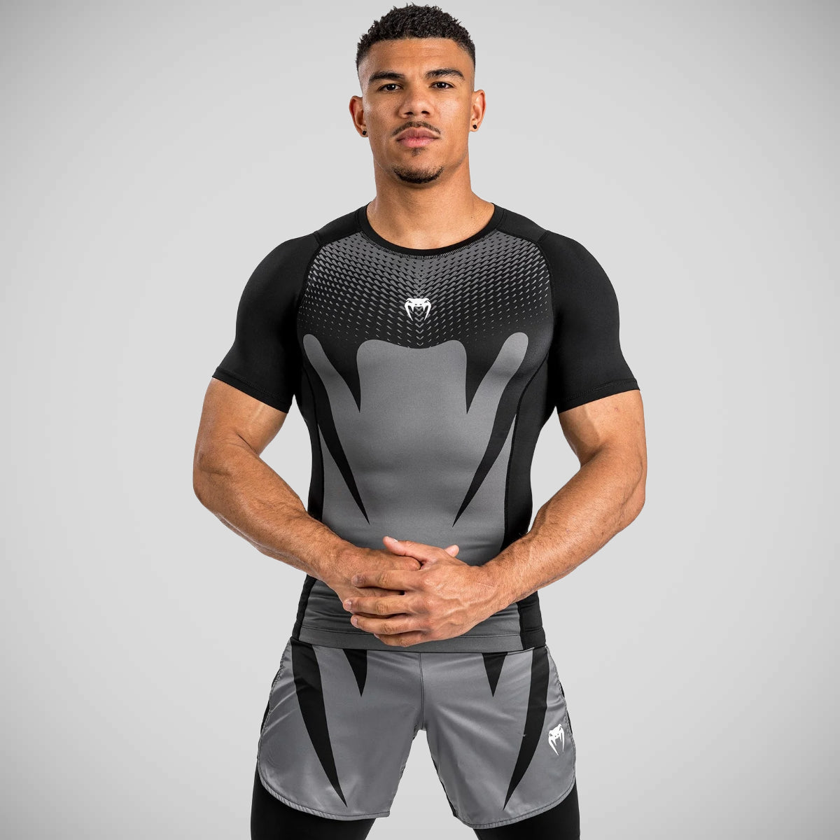 Venum Attack Short Sleeve Rash Guard Black/Grey from Bytomic – Bytomic ...
