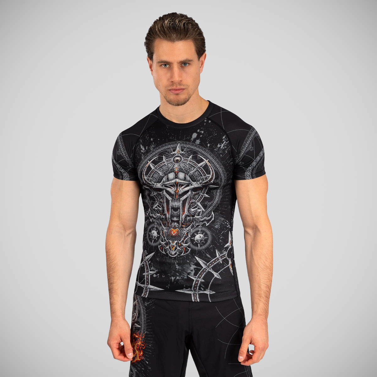 Venum Gladiator 5.0 Short Sleeve Rash Guard Black/Silver from Bytomic ...